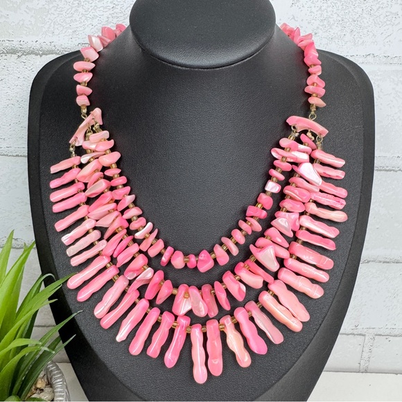 Vintage | Jewelry | Vintage 5s Retro Pink Dyed Shell Mother Of Pearl ...